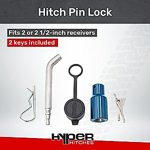 Hyper Hitches Receiver Hitch Lock Pin, Fits 2-Inch or 2 1/2-Inch Receivers, Made in The USA, (Blue)