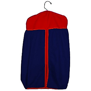 Baby Doll Bedding Solid Two Tone Diaper Stacker, Navy/Red