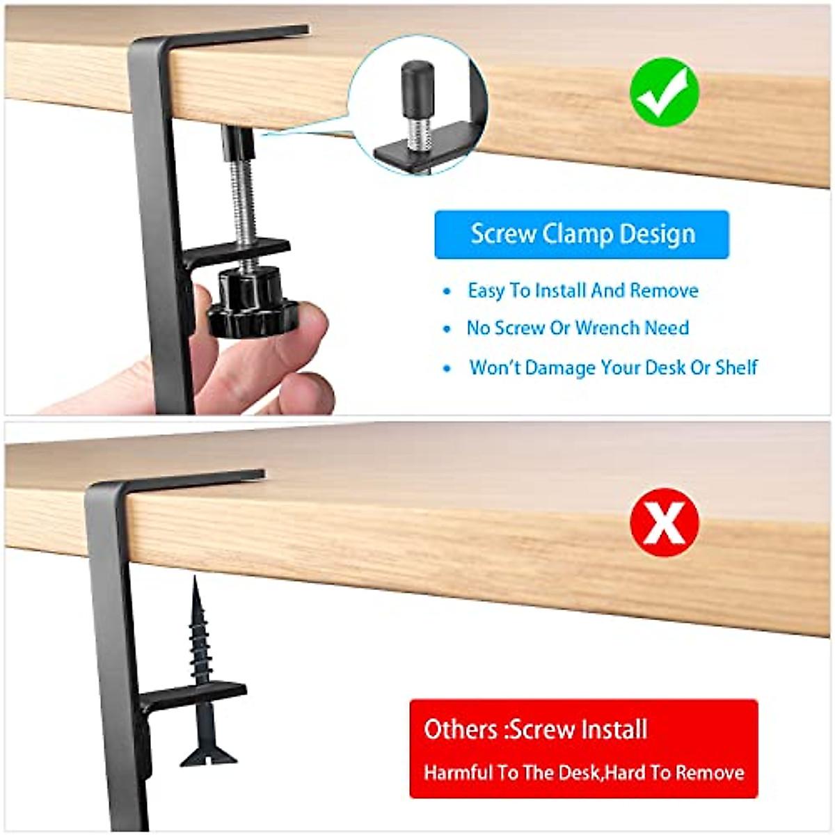 3Pack Under Desk Cable Management Tray,15.7'' Metal No Drill Steel Desk Cable Organizers, Wire Management Tray, Inward Or Outward Cable Rack,Desk Cable Tray With Wire Organizer And Desk Cord Organizer