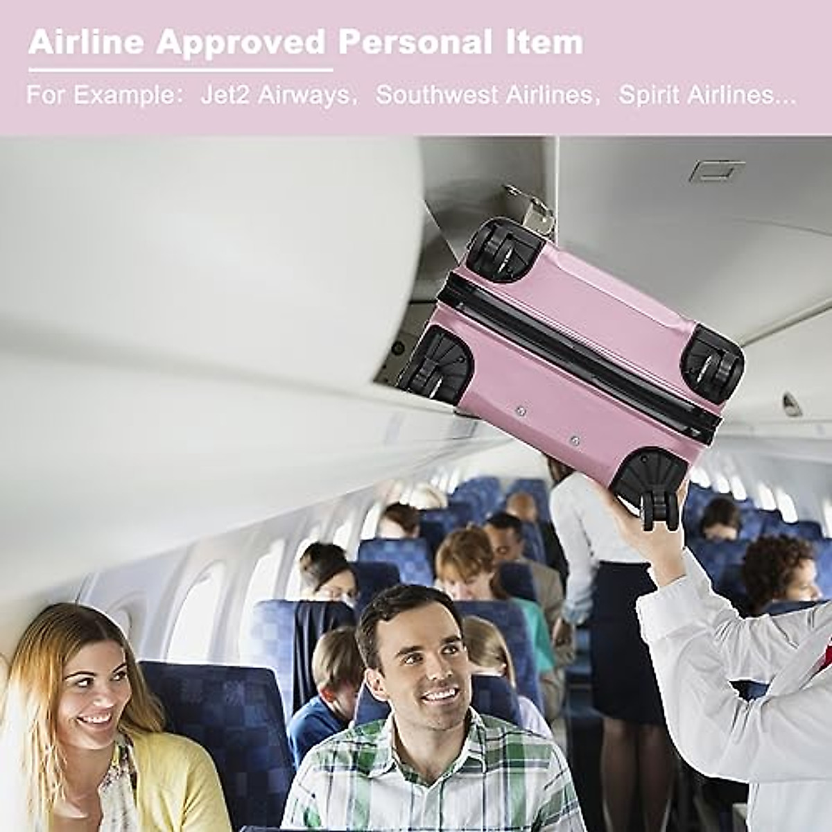 KONO 28 Inch Luggage Suitcase Lightweight with Spinner Wheels TSA Lock Hardside Large Checked Luggage Durable Rolling Suitcase Pink