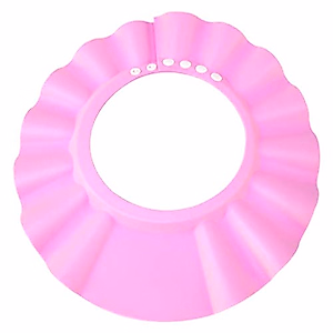 Shower Cap for Kids, Baby Shower Cap, Bathing Protection Cap for Kids, Thickening Baby Shower Head for Bath, Adjustable Shampoo Hat for Toddler Children (Pink)