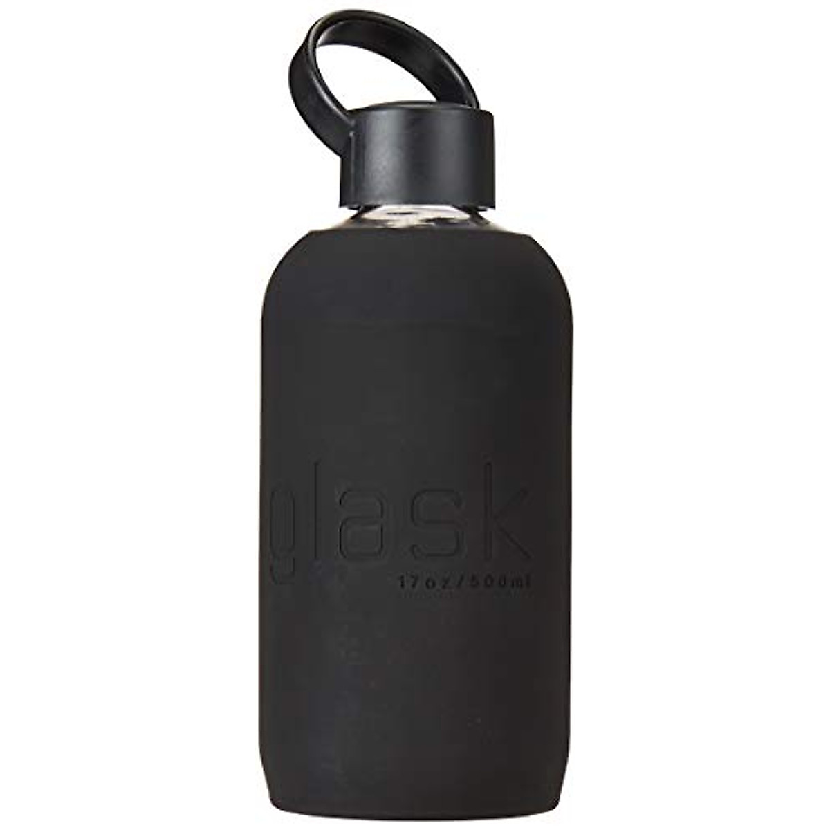 Glask drinking bottle 17 oz/ 500 mml glass BPA free drink bottle (Matt Black)