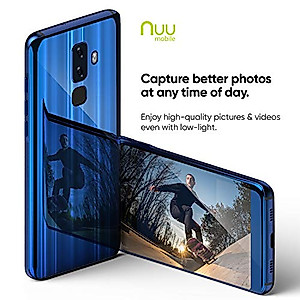 NUU Mobile G3 Unlocked Smartphone 64GB + 4GB RAM (Rear & Front Camera) HD+ Display Android 8 Cell Phone Sapphire Blue