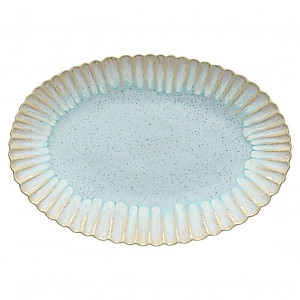 Casafina Ceramic Stoneware 16'' Oval Platter - Mallorca Collection, Sea Blue | Microwave, Dishwasher, Oven & Freezer Safe Dinnerware | Food Safe Glazing | Restaurant Quality Serveware