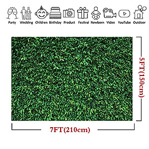 LYWYGG 7x5FT Green Leaves Photography Backdrops Nature Backdrop Birthday Background for Birthday Party Seamless Photo Booth Prop Backdrop CP-87