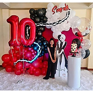 40 Inch Red 10 Number Balloons Giant Jumbo Huge 10 Foil Mylar Helium Number Digital Balloons Red Birthday Mylar Digital Balloons 10th Birthday Anniversary Events Party Decorations Supplies