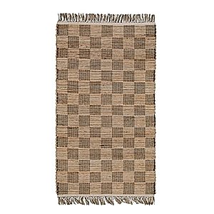 Eco Crave 2x3 Ft Small Jute Natural Area Rug, 100% Hand Woven Rug for Indoor Front Entrance Kitchen & Bathrooms, Low-Pile Floor Carpet, Premium Quality Home Decor.