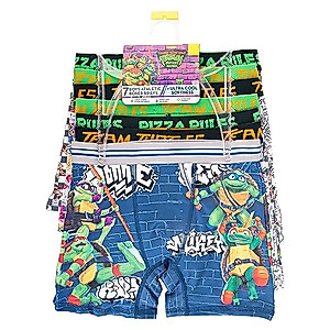 Mutant Mayhem 7PK Athletic Boxer Briefs with Leonardo, Donatello, Raphael & Michelangelo