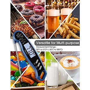 Searon Meat Thermometer,Calibration Feature Digital Food Thermometer with Instant Read Out,Backlight and Waterproof,Kitchen Thermometer for BBQ Grilling, Smoker, Baking Turkey