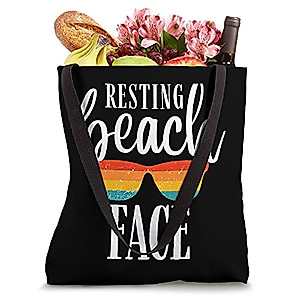 Resting Beach Face Retro Funny Beach Vacation Tote Bag