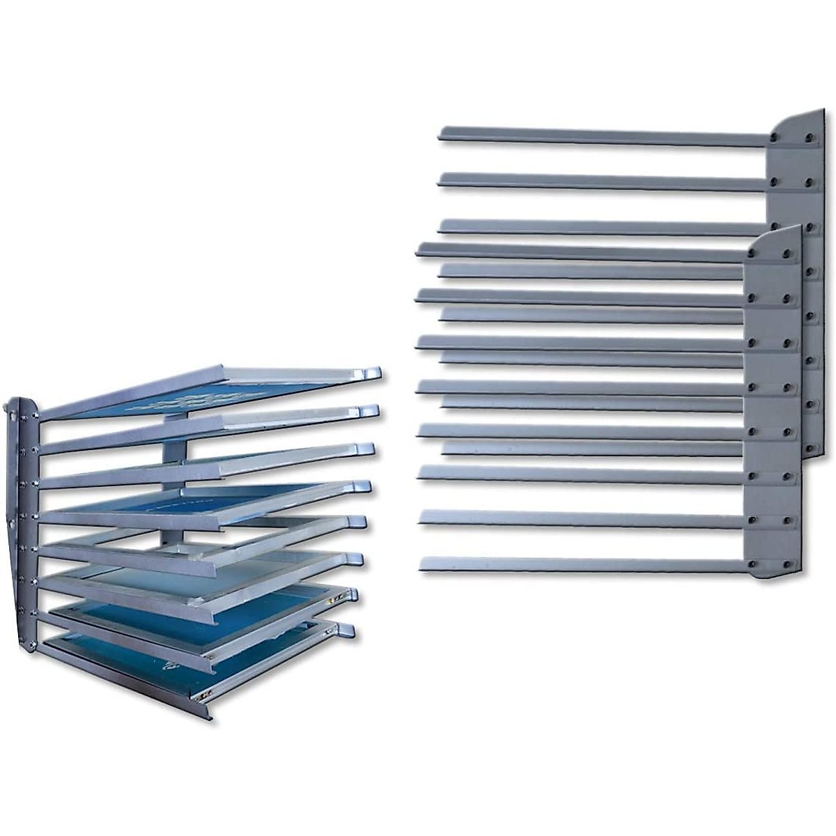 INTBUYING Screen Printing Frame Rack Shelf Storage Holder Screen Printing Squeegee Rack Screen Drying (8 Layer)