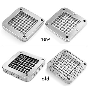 New Star Foodservice 43204 Commercial Grade French Fry Cutter with Suction Feet, 1/2 Inch and 3/8 Inch Blades, Limited Edition Black