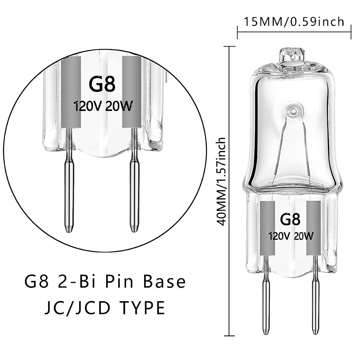 EKSAVE G8 Halogen Light Bulb G8 Base WB25X10019 Replacesment for Oven The Range Microwave Oven GE/Samsung/Kenmore Elite/Maytag Microwave Over 3 Packs
