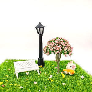 Kayzyue 18 Pcs Miniature Flower Trees Fairy Garden Tree Plant Ornament Model Tree Train Scenery Architecture Trees for DIY Crafts,Building Model,Scenery Landscape Natural Green Dollhouse Decor