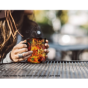 Morphing Mugs A Nightmare On Elm Street – Welcome to My Nightmare – Freddy Krueger Heat Sensitive Clue Mug – Full image revealed when HOT liquid is added - 16oz Large Drinkware