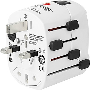 Skross PRO World Travel Adapter With Ground Plugs