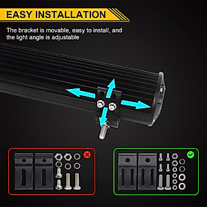 Willpower 15 inch 300W LED Light Bar Spot Flood Combo Triple Row Driving Light Off Road Lights LED Pods Cubes Rocks + Wiring Harness Kit for 4X4 4WD Car ATV UTV SUV Truck Tractor Trailer, 12V 24V DC