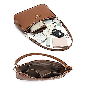 AMELIE GALANTI Small Crossbody Shoulder Bags for women Handbags Purse Underarm pouch with Two Removable adjustable straps