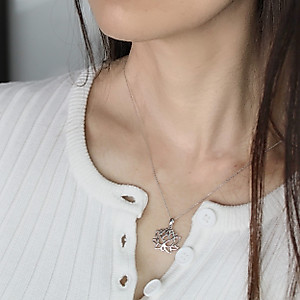 Prime and Pure Charm Pendant Necklace Set in 925 Sterling Silver for Womens | Open Lotus | Celtic Cross | Angel Wing | Tiny Lotus | Tiny Love Heart (Open Lotus)
