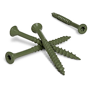 Deck Plus 48398 Wood Screws #8 x 1-5/8", Green, 5lb Box