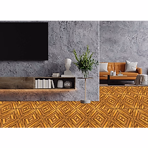 YAMAZING 12”x12” Solid Wood Interlocking Flooring Tiles (Pack of 9), Acacia Hardwood Deck Tiles,Floor Tiles for Both Indoor & Outdoor Use, Waterproof All Weather