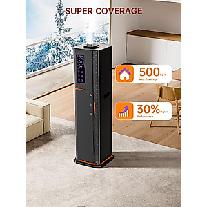 2.64Gal Humidifiers for Bedroom Large Room, Warm and Cool Mist up to 500ft², Top Fill Diffuser Ambient Light, 3 Mist Modes, 24H Timer,35dB Quiet Humidifier for Home Office Plant