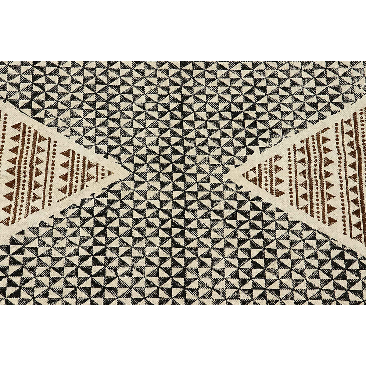 CASAVANI Collection Runner - 5x10 Area Rug Black & Brown Cotton Dhurrie Geometric Kilim Rug Indoor Outdoor Use Carpet Flatweave Rugs for Home & Foyer Corridor Hallway & Stair Runner