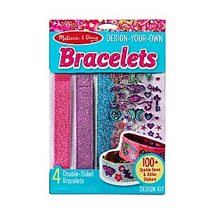 Melissa & Doug Design-Your-Own Bracelets With 100+ Sparkle Gem and Glitter Stickers - Kids Snap Bracelets, Jewelry Crafts For Kids Ages 4+