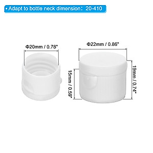 PATIKIL 20/410 Bottle Emptying Cap, 48pcs Plastic Replacement Flip It Top Dispensing Caps for Squeeze Shampoo and Lotion Bottles