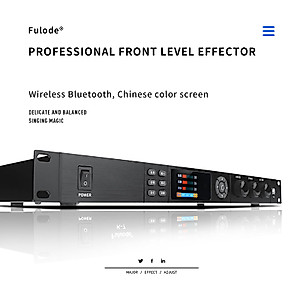 FULODE K-7 Professional KTV Pre-Effector Household ReverberatorKaraoke Anti-Howlino Audio Processr Al ioital Eulrzation Function Mixer Bluetooth optical,USB PC Connection Control,remote contro