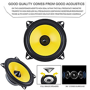 ePathChina 4 inch 60W 2-Way Full Range Frequency Car Audio Stereo Speaker Automobile Loudspeaker 2 pcs