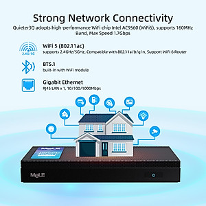 MeLE Mini PC Fanless Quieter3Q Windows 11 Pro N5105 8GB/256GB, Mini Computer Dual HDMI 4K 2.4G/5GHz Wi-Fi BT5.1 Micro PC Support M.2 SSD Gigabit Ethernet on Business Industrial IoT Office Home