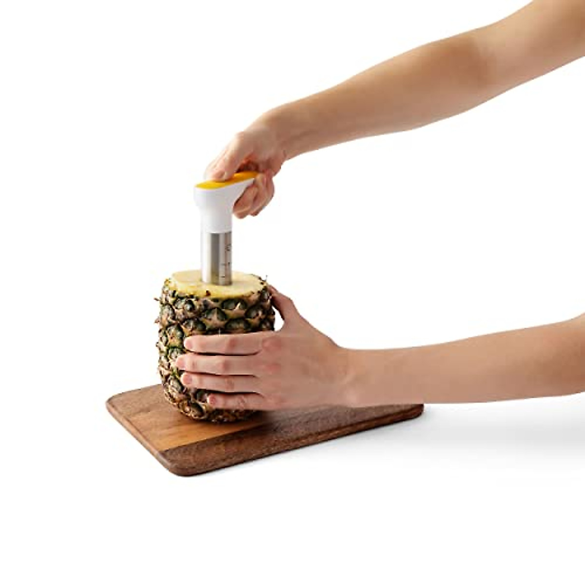 Chef'n Twist'n Core Pineapple Corer Tool, Double Edged Blade, Yellow