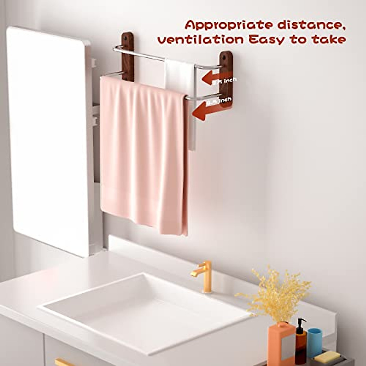 Bath Towel Bar 2 Pack,16 Inch Towel Racks for Bathroom Thicken Stainless Steel Towel Holder Wall Mounted Lavatory Bath Towel Shelf