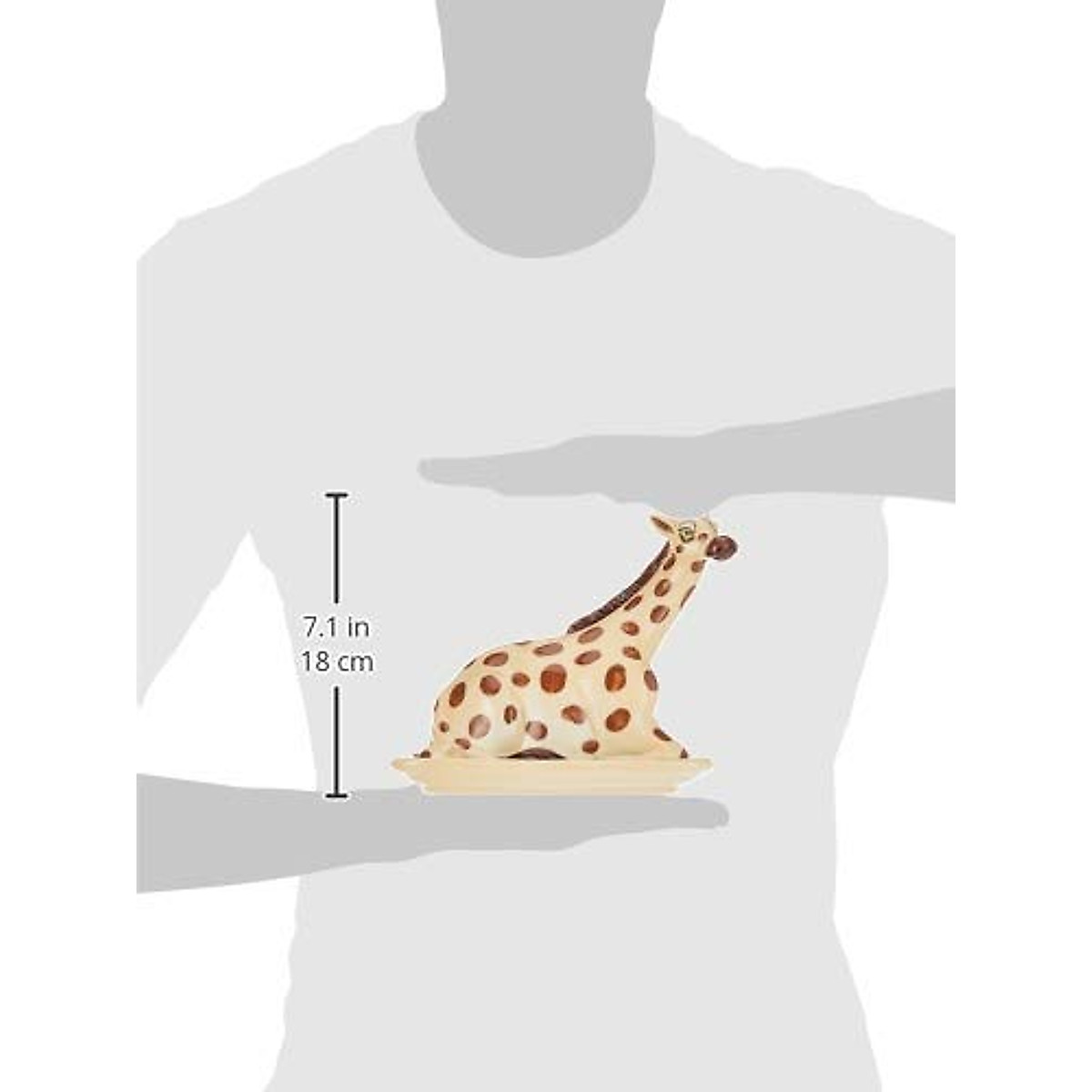 Blue Sky Ceramic 7.75"X5"X6.75" 7.75" x 5" x 6.75" Giraffe Butter Dish, Multi