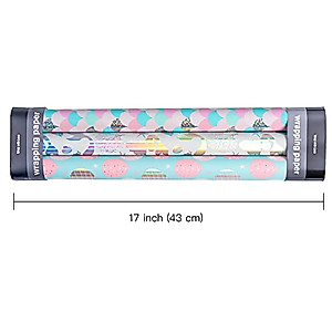 WRAPAHOLIC Wrapping Paper Roll - Mini Roll - 3 Rolls - 17 Inch X 120 Inch Per Roll - Mermaid Scale and Jellyfish Design with Colorful Foil for Birthday, Holiday, Baby Shower