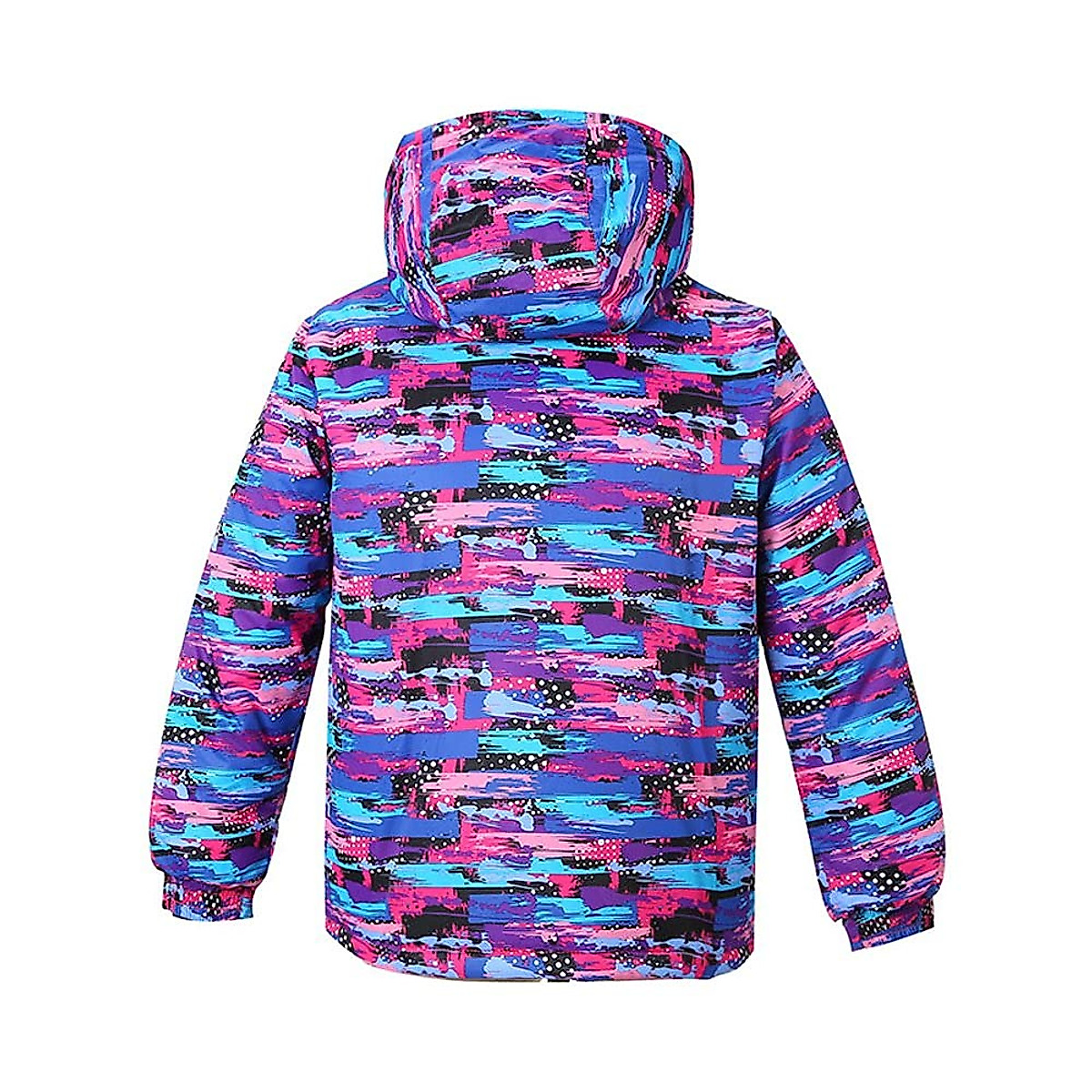 WOWULOVELY Girls Thicken Warm Snowsuit Hooded Ski Jacket Pants 2 Pcs Set Skiing Jacket with Pants(23 Rose1,Size 8)