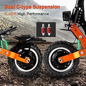 Electric Scooter Adults 56MPH 60Miles Range, ZonDoo ZO01 Plus 60V 6000W Dual Motors,11 inch Off Road Fat Tires, C-Shape Dual Suspensions,All Terrain E Scooter with Seat for Heavy Adults