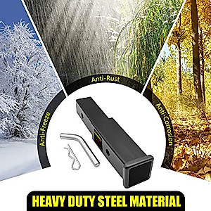 KAIRAY Trailer Hitch Extension Receiver Tube Extenders for 2 Inch Receiver with 5/8 inch Hitch Pin and Clips 7 inch Length 3500 lbs GTW
