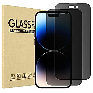 ProCase 2 Pack Privacy Screen Protector for iPhone 14 Pro 2022, 9H Anti Spy Dark Tempered Glass Screen Film Guard for iPhone 14 Pro 6.1 Inch 2022, Case Friendly Bubble Free