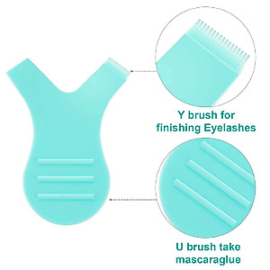 Libeauty Lash Lift Pads, DIY Eyelash Lifting Lash Perm Rods, Y Brush Tool, 10 Pcs/5sizes Lash Perming Shield Pads with Brush, Reusable Soft Silicone Curler Shields (Green)