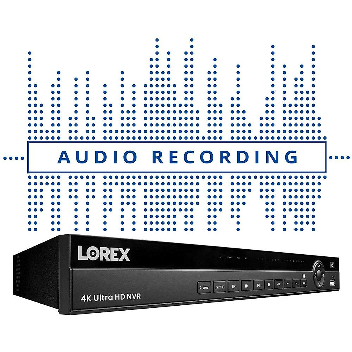 Lorex N882A38B 32 Channel, 16 PoE Port, 4K 2x4TB IP Ultra HD Pro Series Security System NVR with Lorex Cloud Connectivity, Audio, Multiple Recording Modes, Black (Recorder Only)