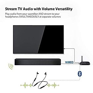 Avantree HT5006 & Aria - Wireless Headphones Earbuds for TV Watching w/Bypass Bluetooth Transmitter & Bluetooth 5.0 Active Noise Cancelling Headphones with No Audio Delay with theTransmitter