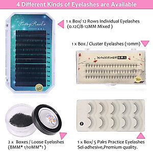 Beuaty Star Professional Lashes Kit False Eyelash Extensions Practice Kit Flat Mannequin Head Lash Extensions for Beginners Makeup Training and Eyelash Graft(No Glue)