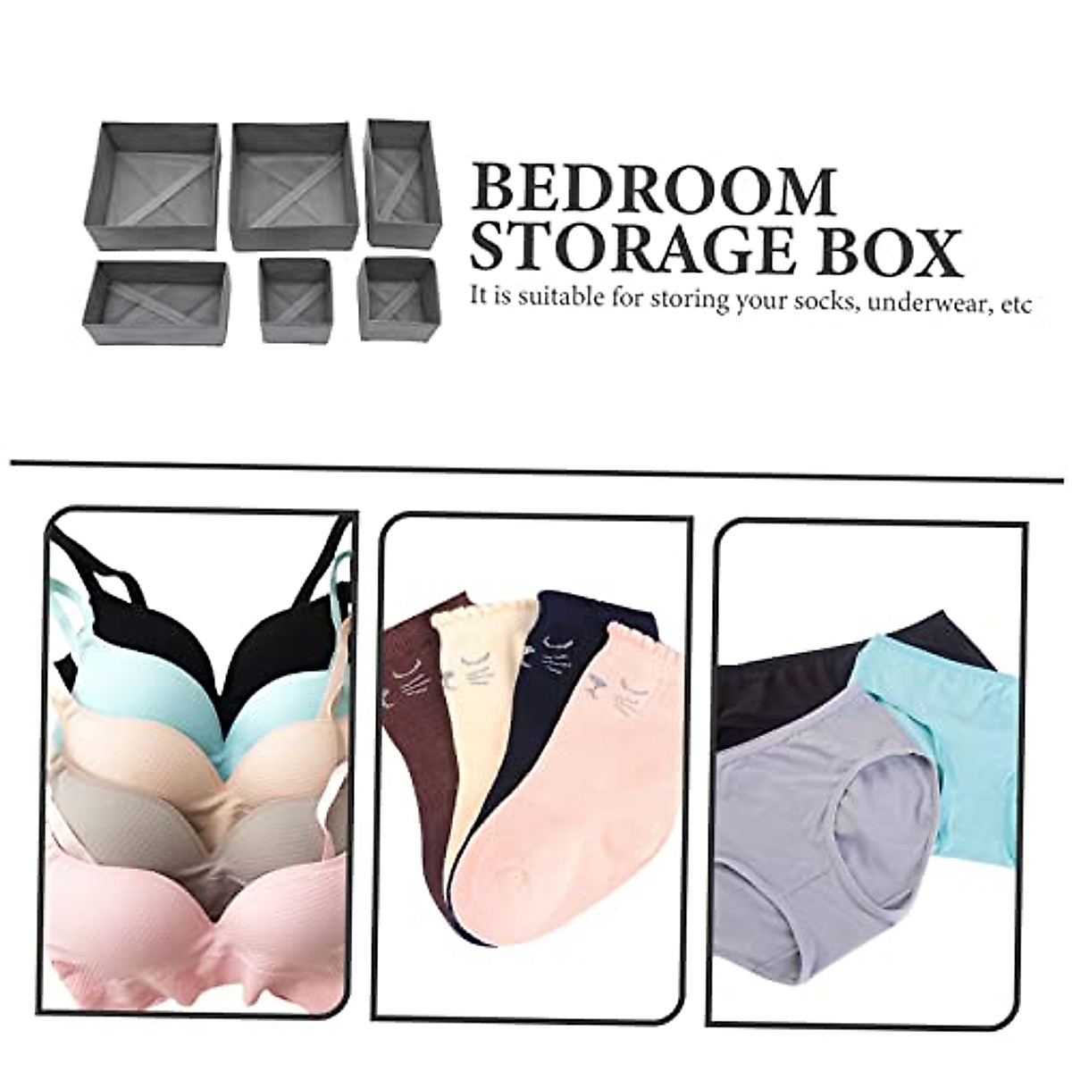 Cabilock 12 pcs Desktop with Organizers Grey Basket Drawer Clo Household Folding Juguetes for Ties Clothes Scarves Cube Socks Sundries Organizer Divider Bra Para Cabinet