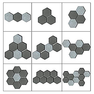 Soyizom Felt Pin Board Self Adhesive Board for Photos | Notice | Memos | Display,Thickened Bexagonal Bulletin Board Decorative Pin Board Pads for Offices School Wall Decor(7 Pcs/Set,Cement-Grey）