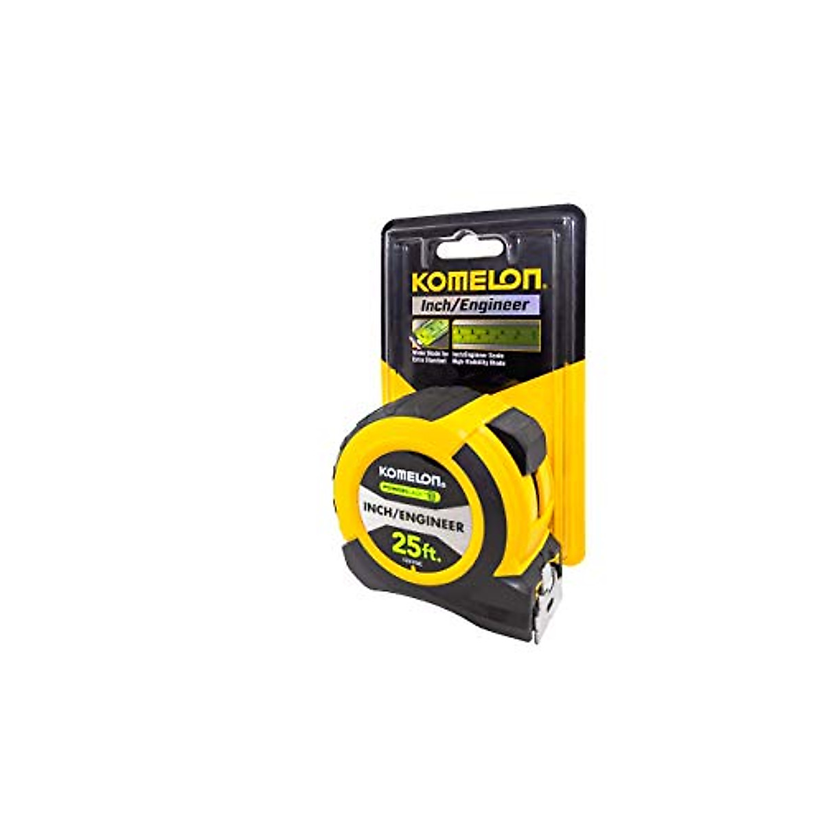 Komelon 52425IE; 25' x 1.06" Powerblade II" Engineer Tape Measure; Yellow/Black