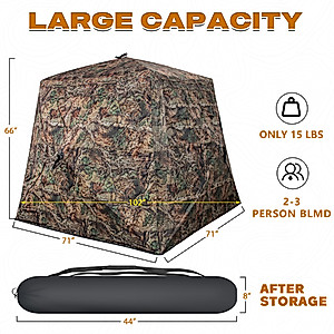 Wide Bottom Hunting Blinds with Hunting Blind 2-3 Person