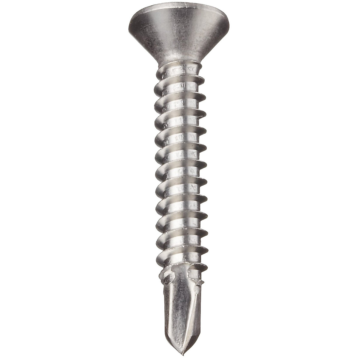 Small Parts Stainless Steel Sheet Metal Screw, Plain Finish, Flat Head, Phillips Drive, Self-Drilling Point, 3/4" Length, #6-20 Threads (Pack of 100)