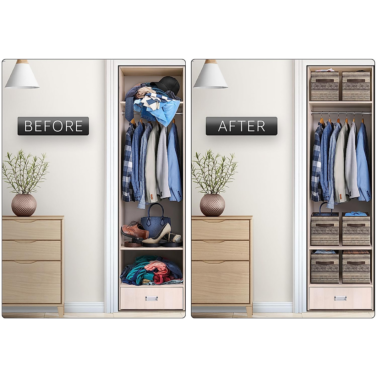 Sorbus Foldable Storage Bins - 11 Inch Sturdy Collapsible Fabric Storage Cubes with Handle - 4 Baskets for Organizing Clothes & Toys - Organization & Storage Baskets for Shelves, Pantry, Closet, Cubby